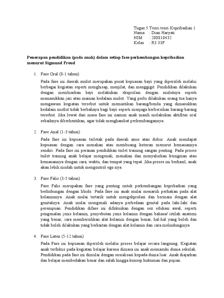 Teori Kepribadian Sigmund Freud Pdf