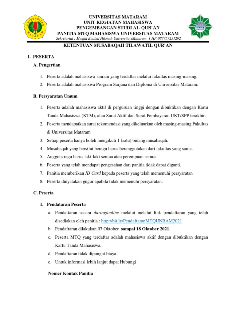 Panduan MTQ 2021 (Fix) | PDF | Sains & Matematika | Agama & Spiritualitas