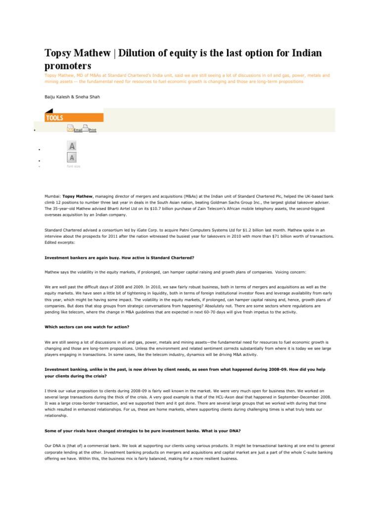 Topsy Mathew | PDF | Mergers And Acquisitions | Banks