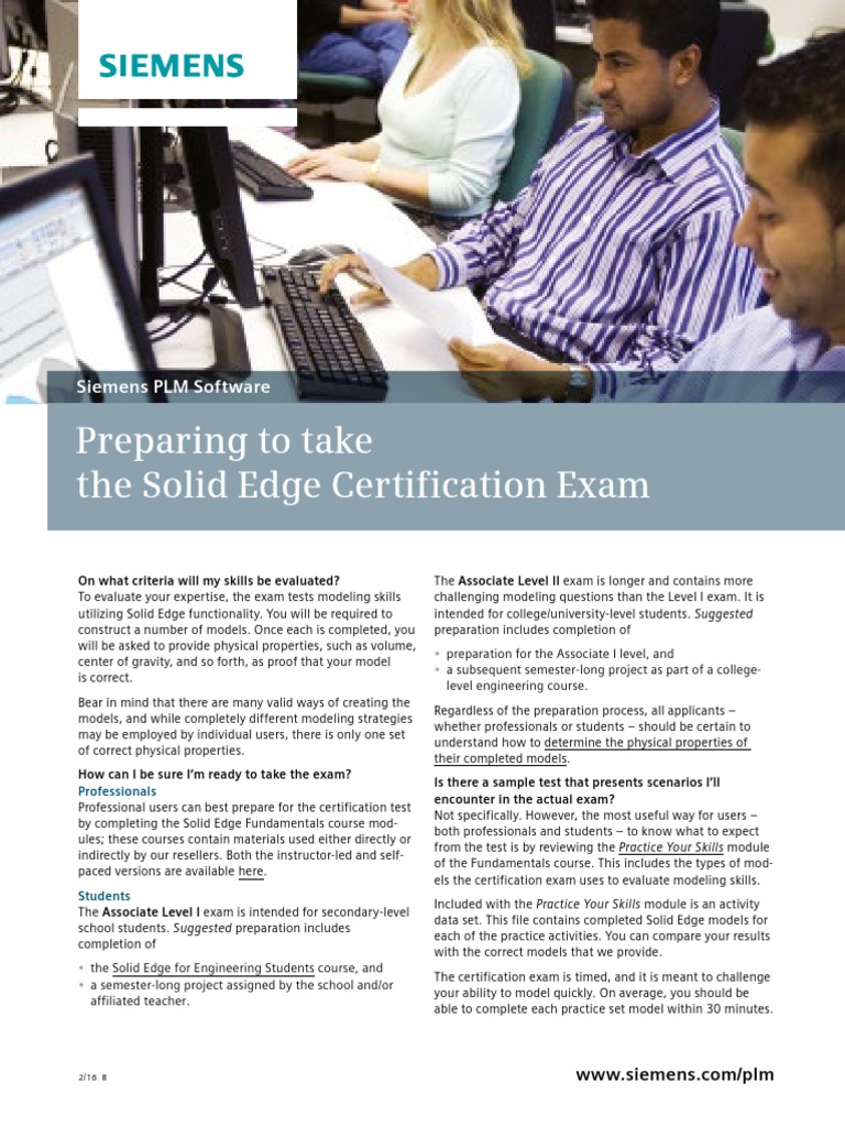 Preparing To Take The Solid Edge Certification Exam: Siemens PLM ...