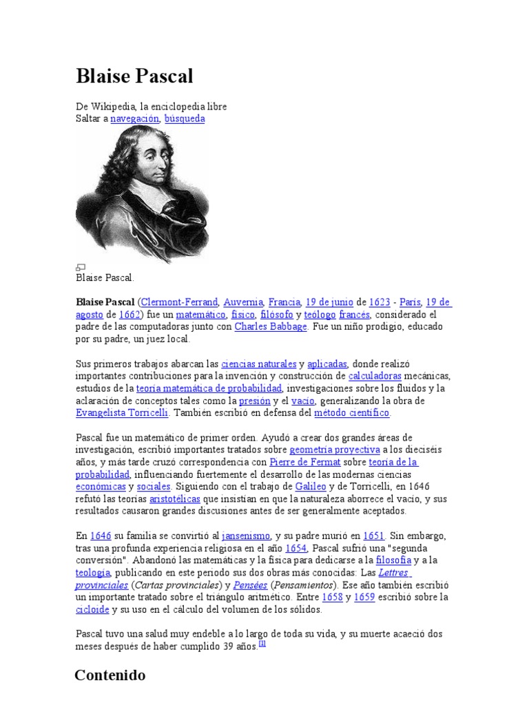 Blaise Pascal | PDF | Science | Ciencia filosófica
