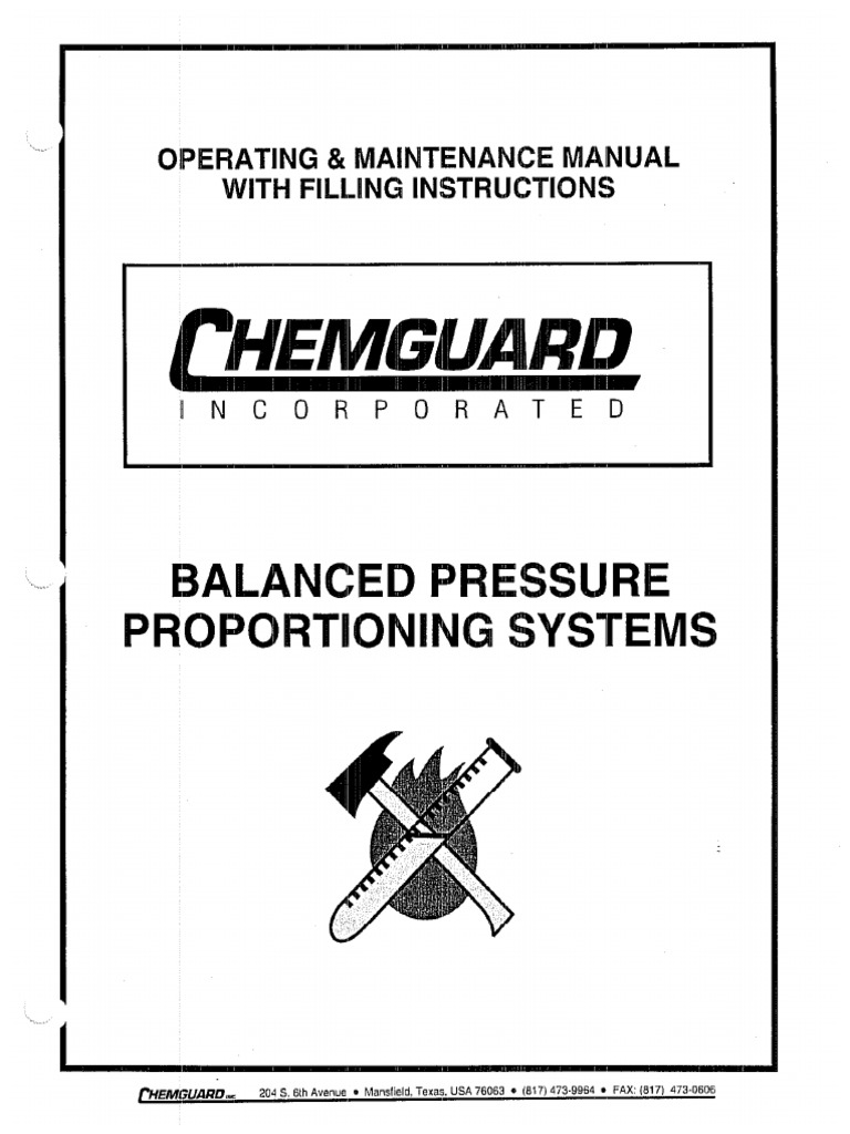 SECTION 1.. Manual - Balanced Pressure Proportioning Pump Skid | PDF ...