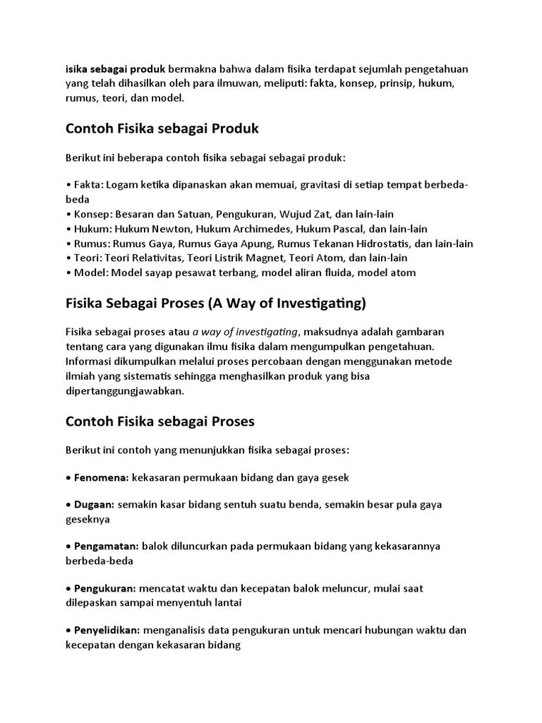 Contoh Fisika Sebagai Produk | PDF