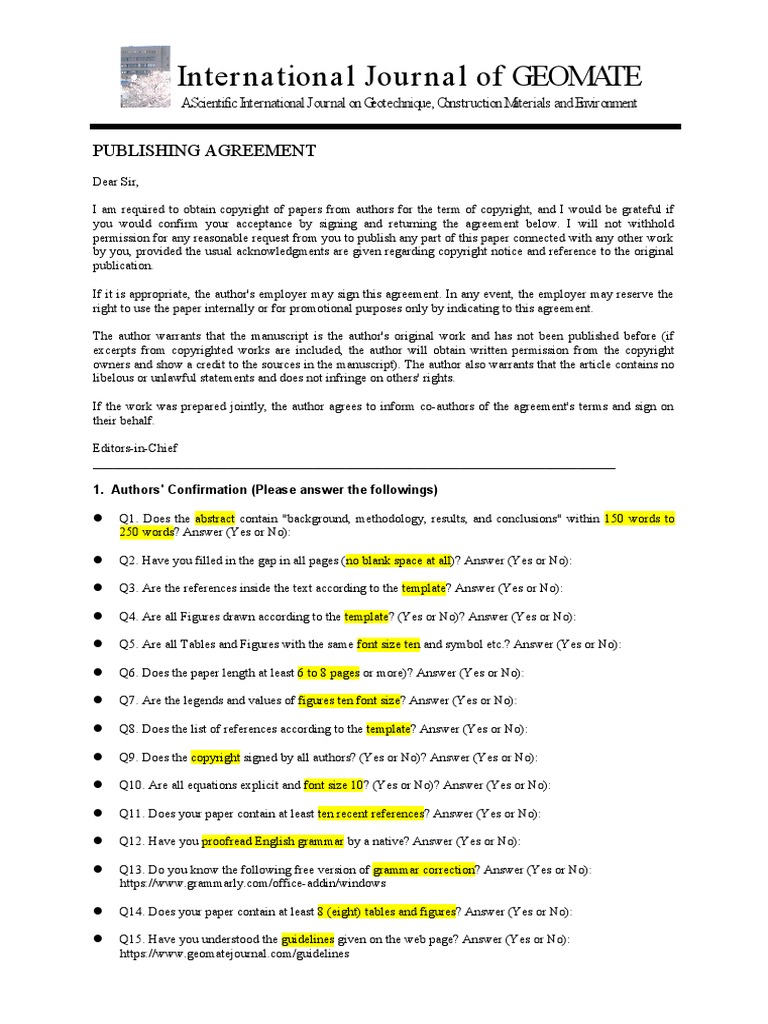 Form 2-GEOMATE Journal Copyright Ver21 | PDF | Copyright