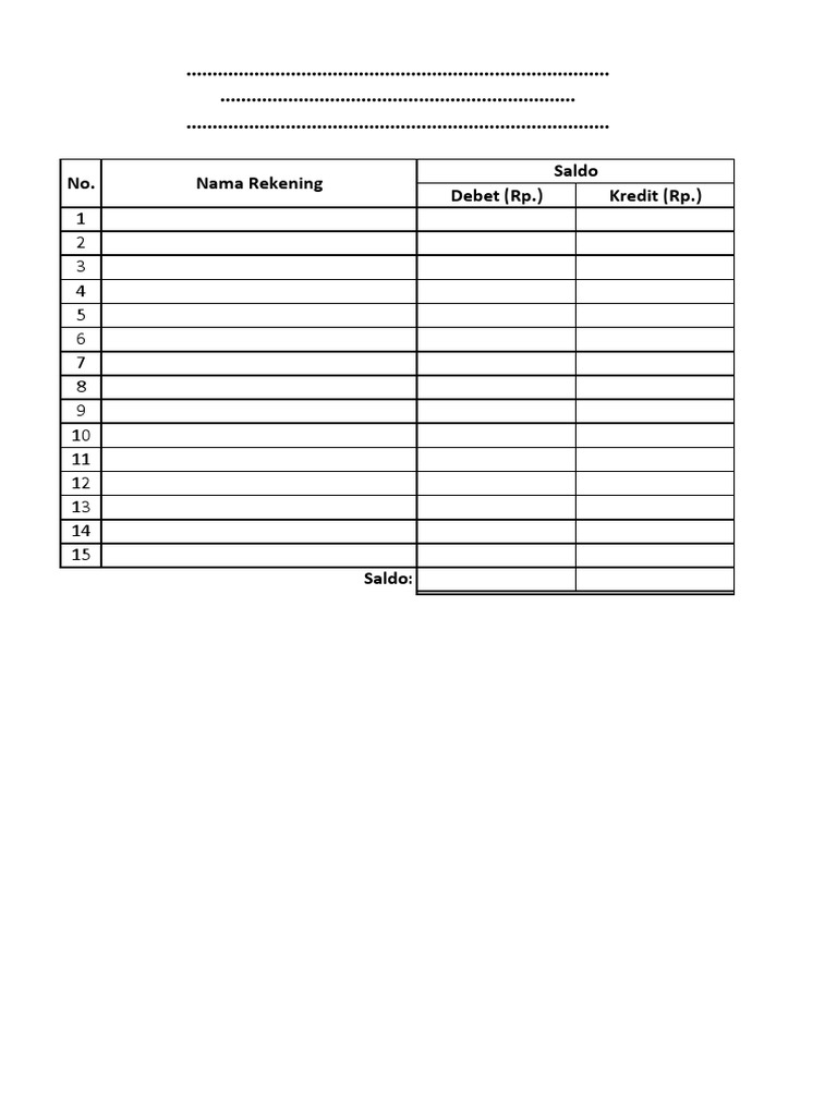 Form Kosong Neraca Saldo | PDF