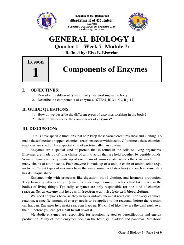 General Biology 1: Quarter 1 - Week 7-Module 7 | Download Free PDF ...