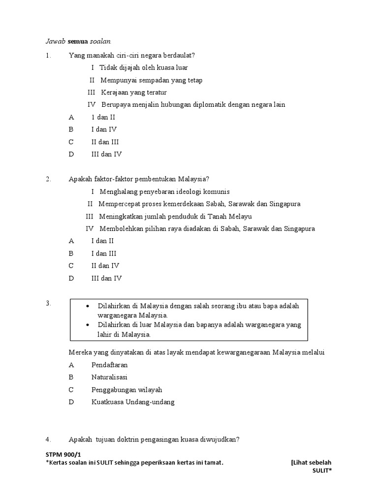 Latihan Objektif Set 6 | PDF | Politik | Hukum