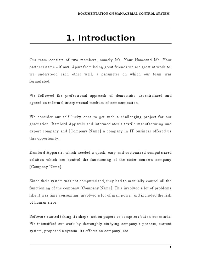 IT Project Documentation - Example | PDF | Software Development | Areas ...