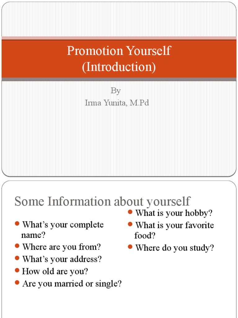 Introduction (Promotion Yourself) | PDF