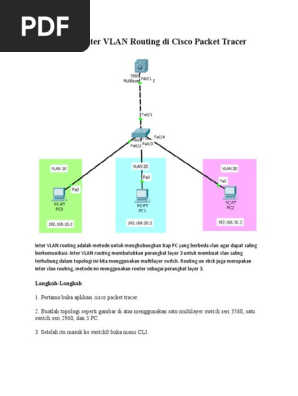 Konfigurasi Vlan Trunk Dan Inter Vlan Routing Pada Cisco Packet