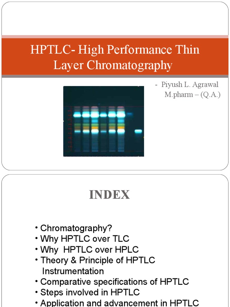 HPTLC: Principles and Applications | PDF | Chromatography | Separation ...