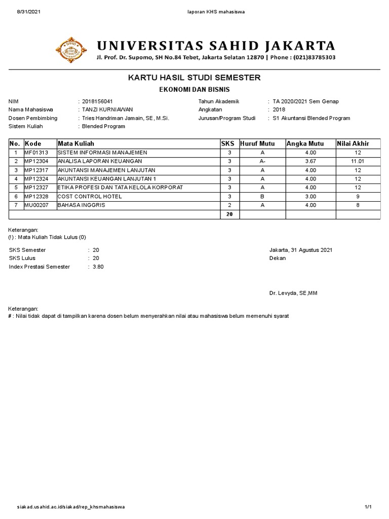KHS Mahasiswa | PDF