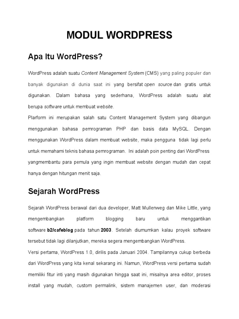 Modul Wordpress | PDF