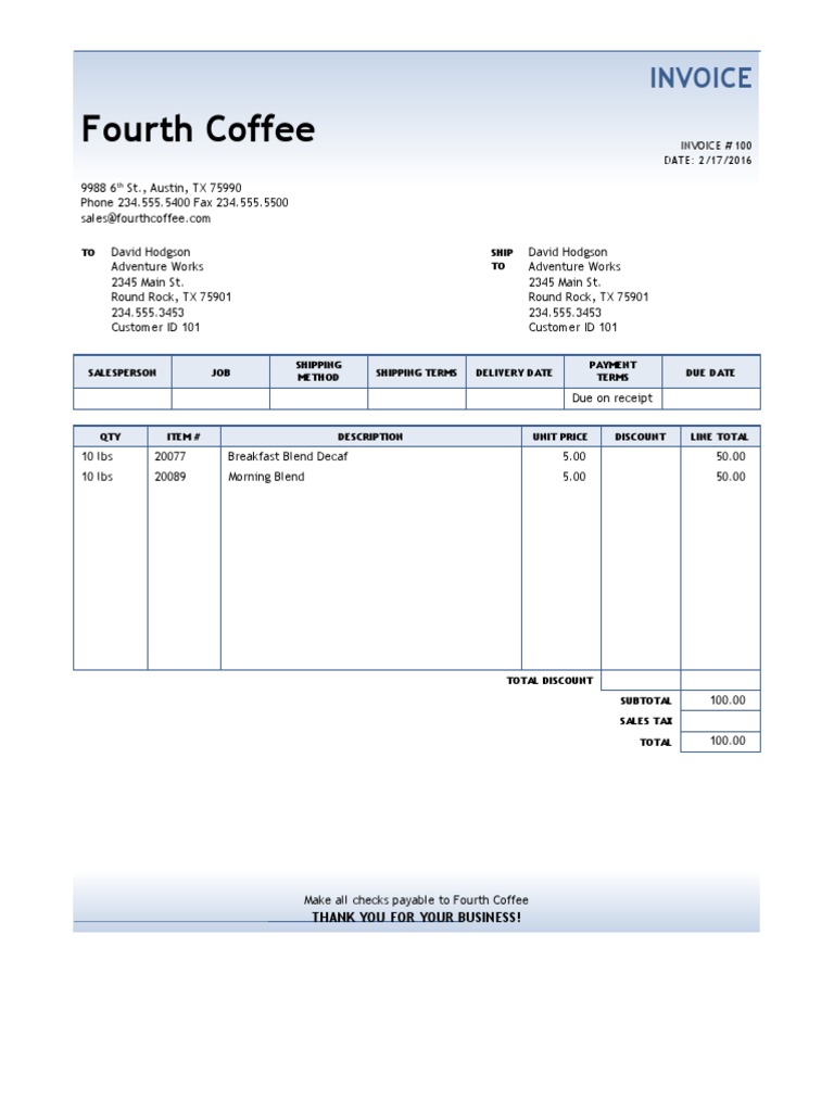 Invoice 100 | PDF