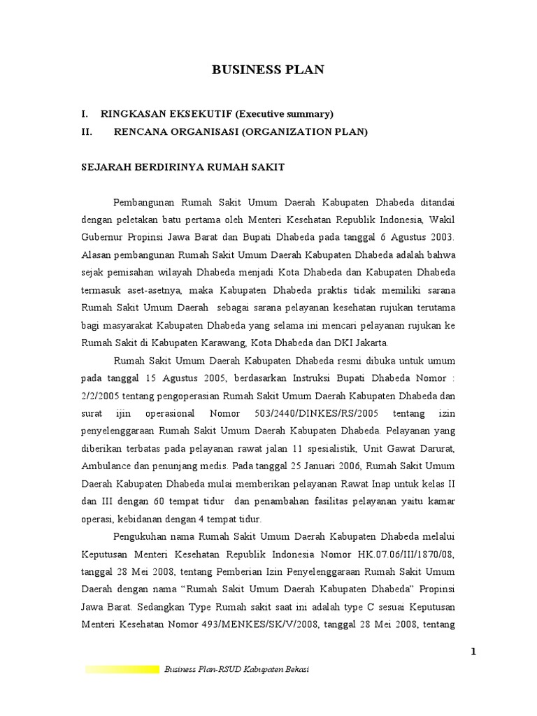 Business Plan Contoh | PDF