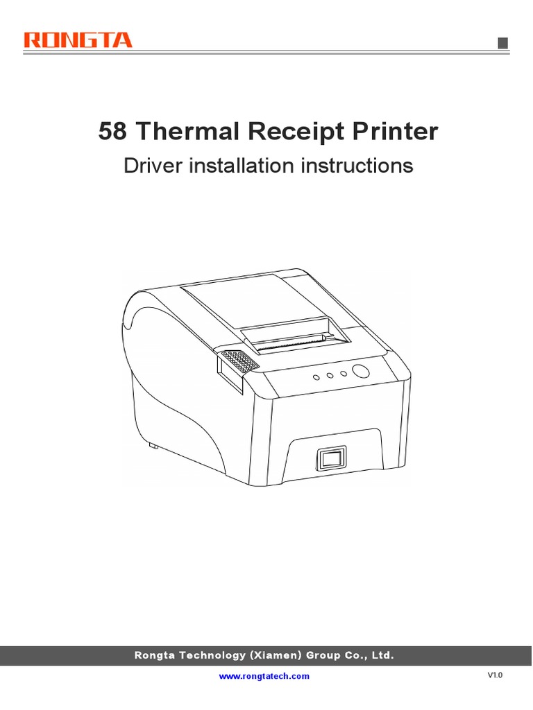 RP58 Series-Driver Installation Instructions RT V1.0 | PDF | Printer (Computing) | Dos