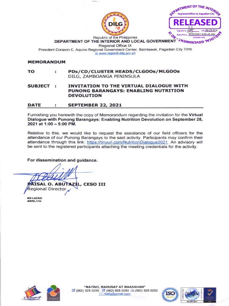 Pds/Cdlcluster: TO Dilg, To The Punong | PDF