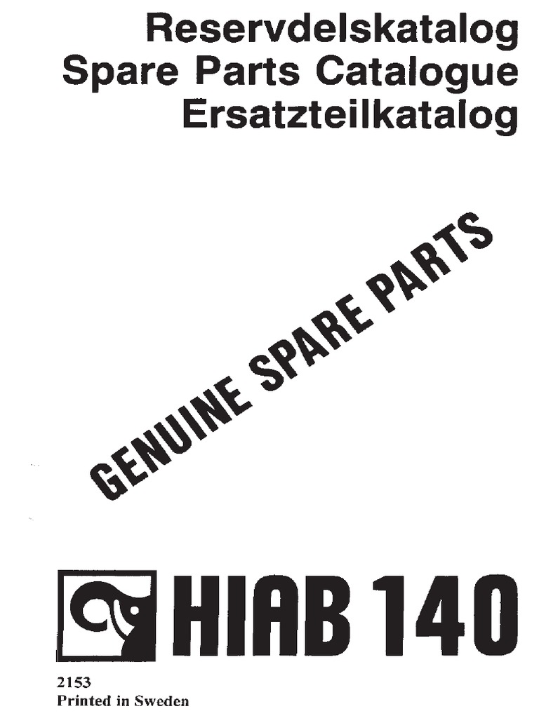 Hiab Loader Crane 140 Parts Catalogue | PDF