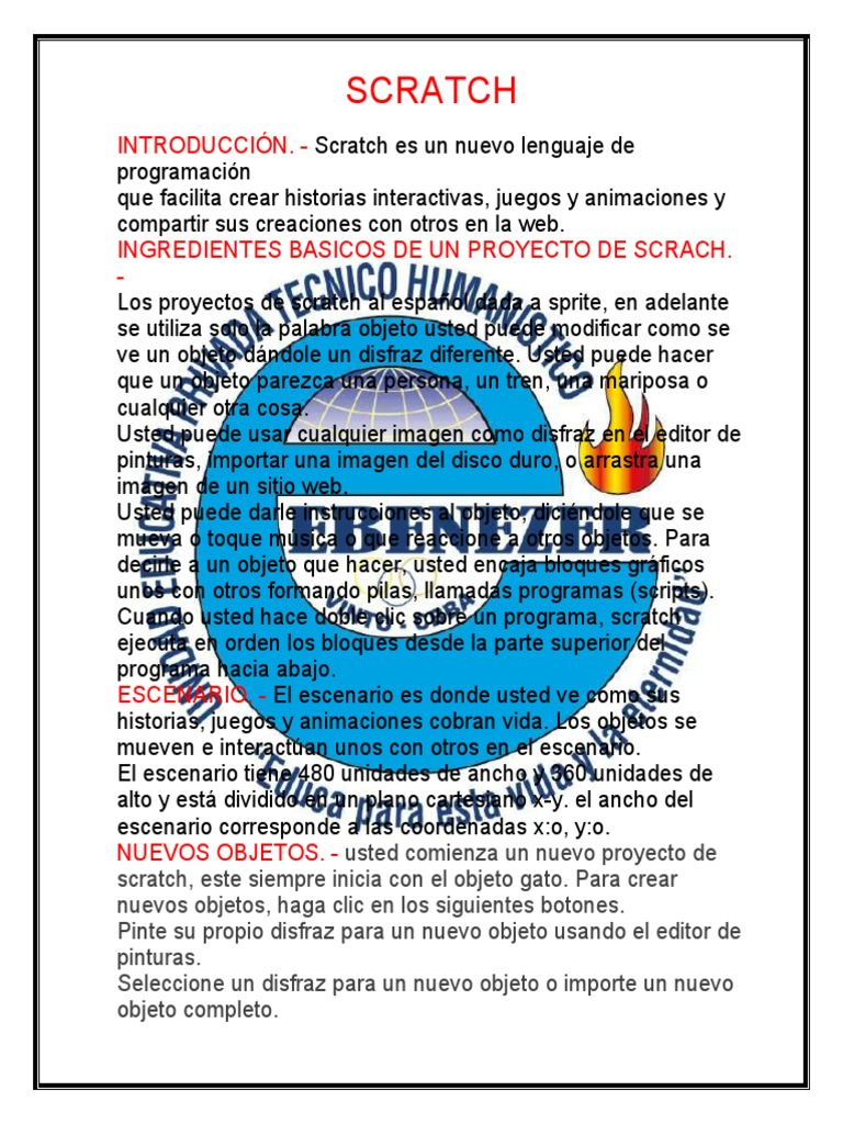 SCRATCH | Descargar gratis PDF | Scratch (lenguaje de programación) | Desarrollo de software