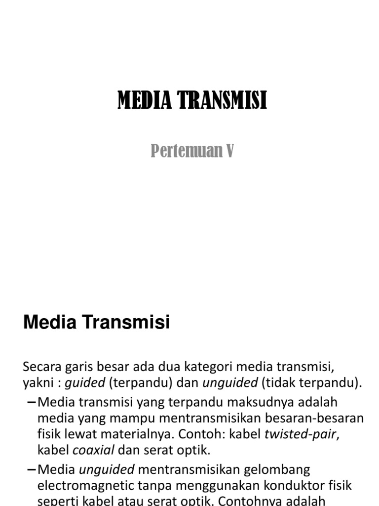 Kategori dan Contoh Media Transmisi | PDF