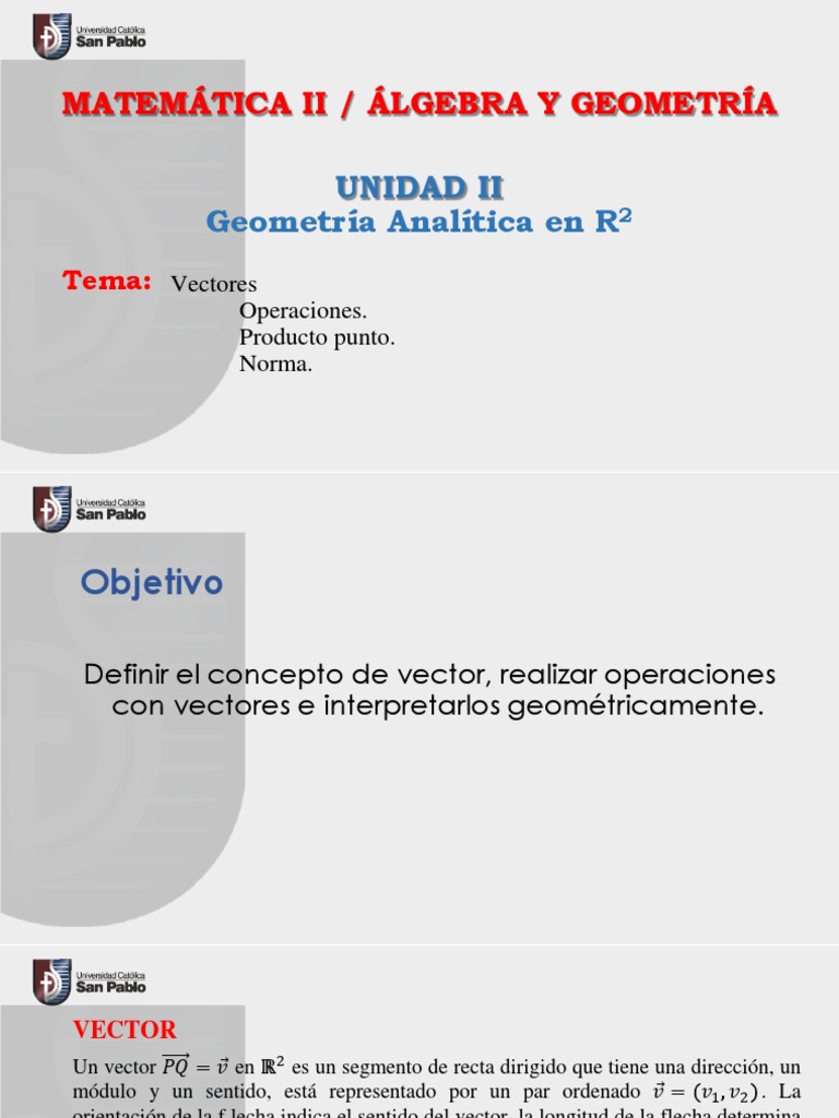 Vectores en R2 | PDF | Vector Euclidiano | Objetos matemáticos
