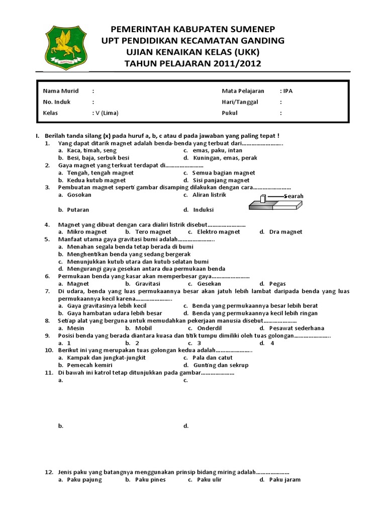 Soal IPA Kelas V (Lima) | PDF | Sains & Matematika