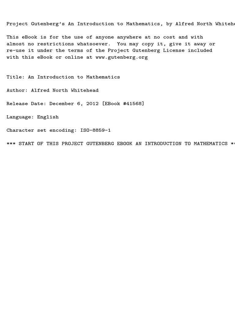 An Introduction To Mathematics | Download Free PDF | Force | Equations