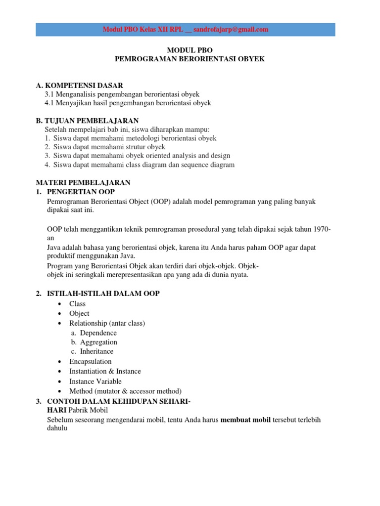 Modul PBO Kelas XII | PDF