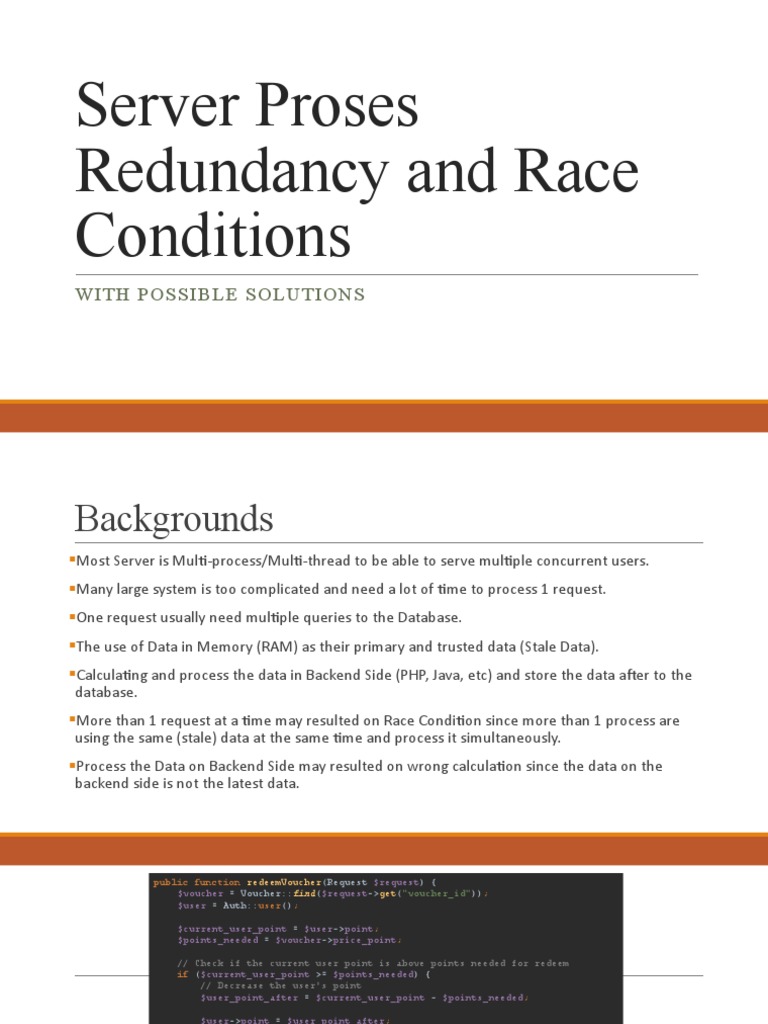 Server Process Redundancy and Race Conditions v1.0 | PDF | Databases ...