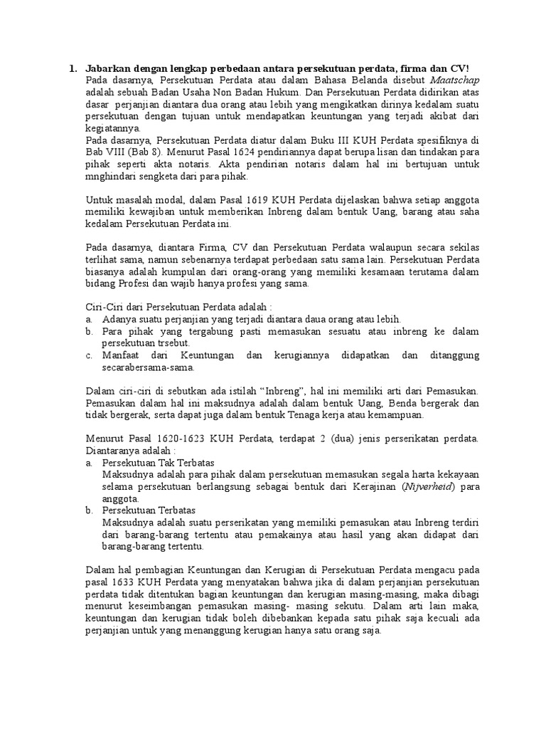 Hukum Organisasi Perusahaan | PDF