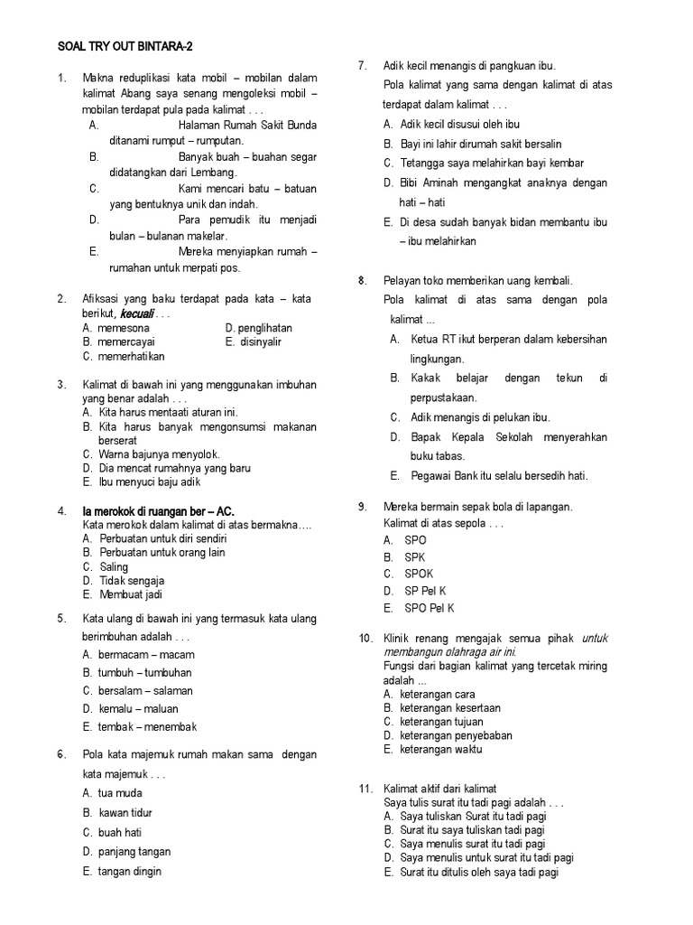Soal To Bintara Dodi-2 | PDF