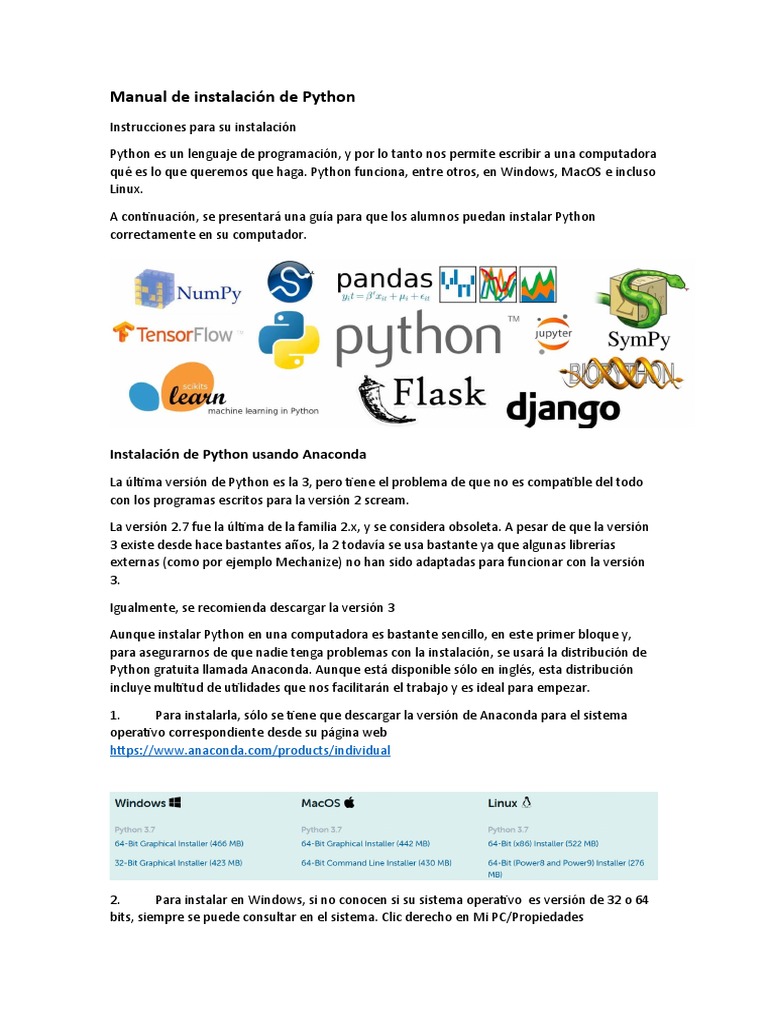 Manual de Instalación de Python | Descargar gratis PDF | Python ...