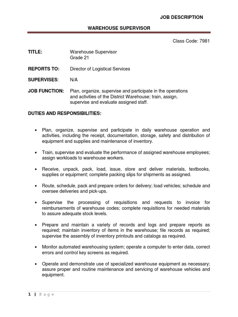 Overseeing Warehouse Operations and Personnel: The Key Responsibilities ...