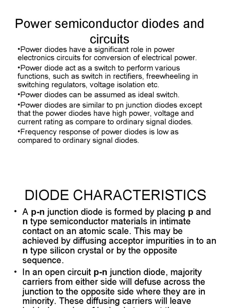 Power Semiconductor Diodes and Circuits | PDF | P–N Junction | Diode