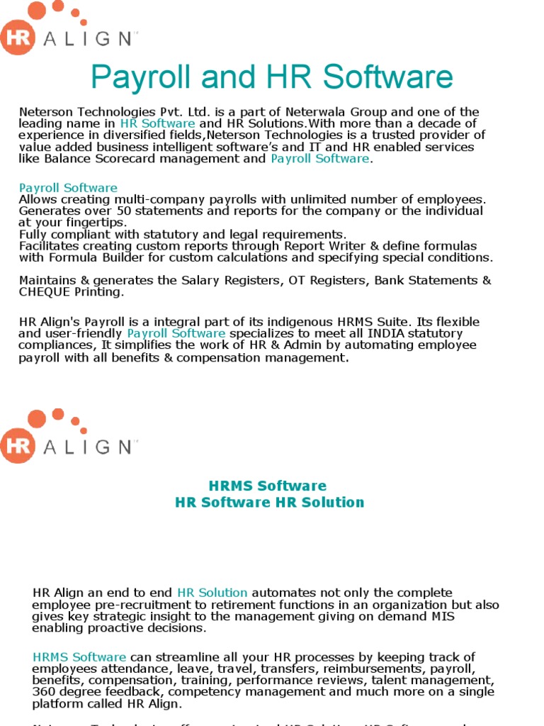 Neterson Technologies HRMS Solutions | PDF | Human Resource Management ...