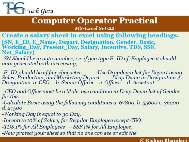 Computer Operator Practical Computer Operator Practical: Tech Guru | PDF