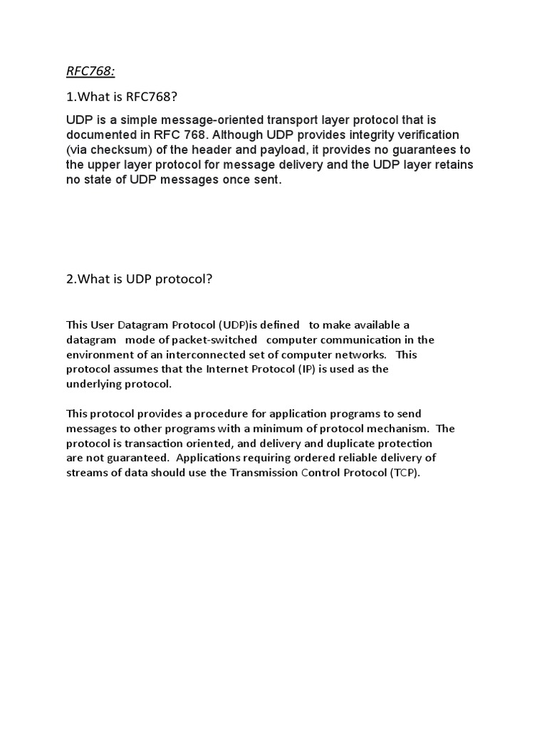 RFC768 | PDF