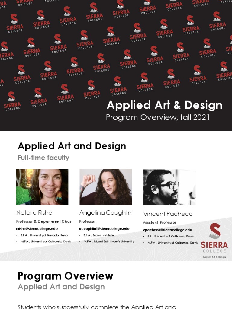 Applied Art & Design, Sierra College: Program Overview | PDF | Graphics ...
