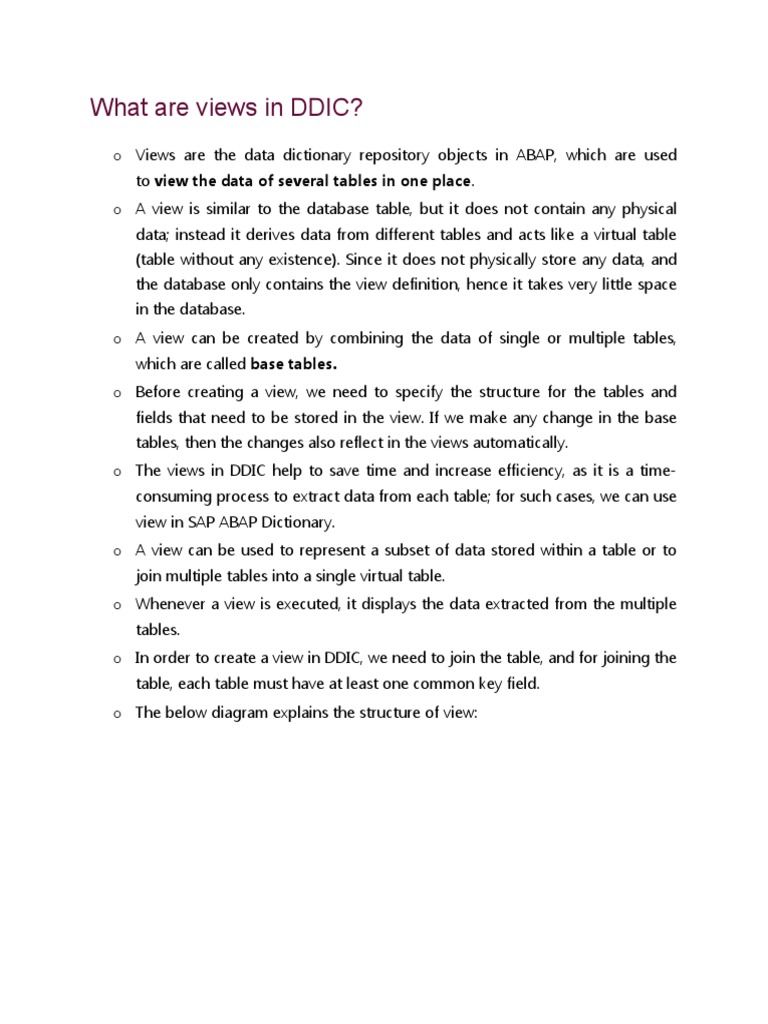 What Are Views in DDIC? | Download Free PDF | Data | Information Technology Management