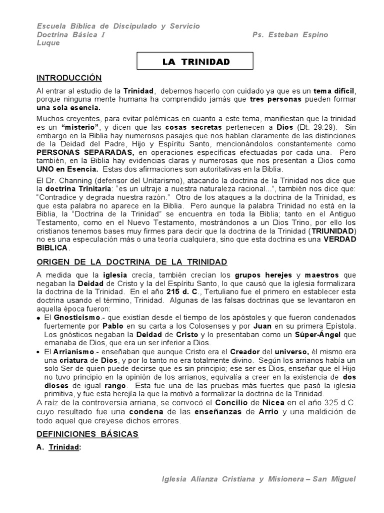 Leccion I Trinidad Maestro | PDF | Trinidad | Dios Leccion I Trinidad Maestro | PDF | Trinidad | Dios