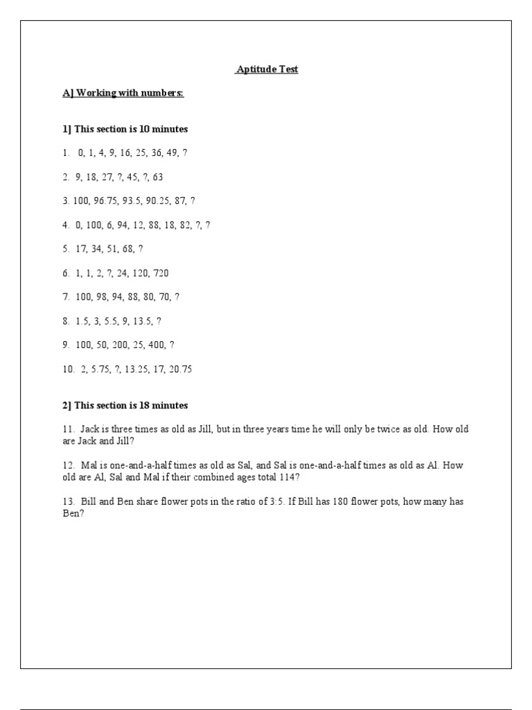 Logic Aptitude Test with Answers | PDF | Reason | Cognition