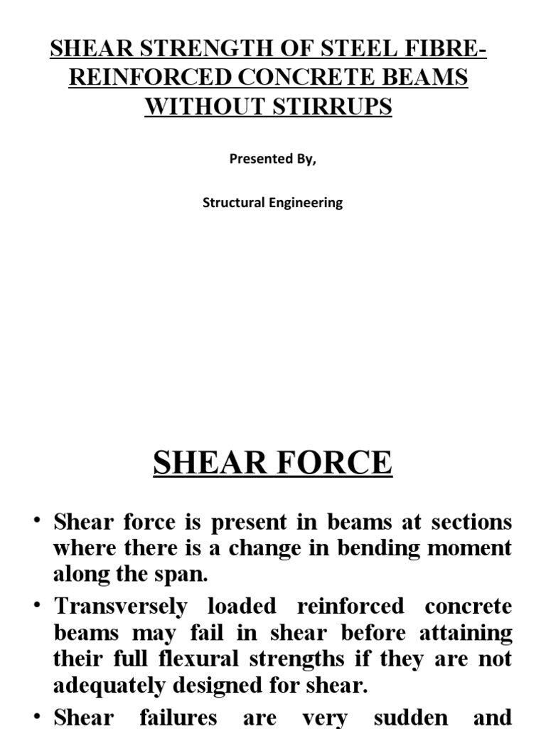 Shear Strength of Steel Fibres | PDF | Reinforced Concrete | Beam ...