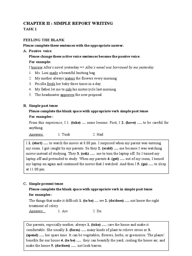 Chapter Ii: Simple Report Writing | PDF