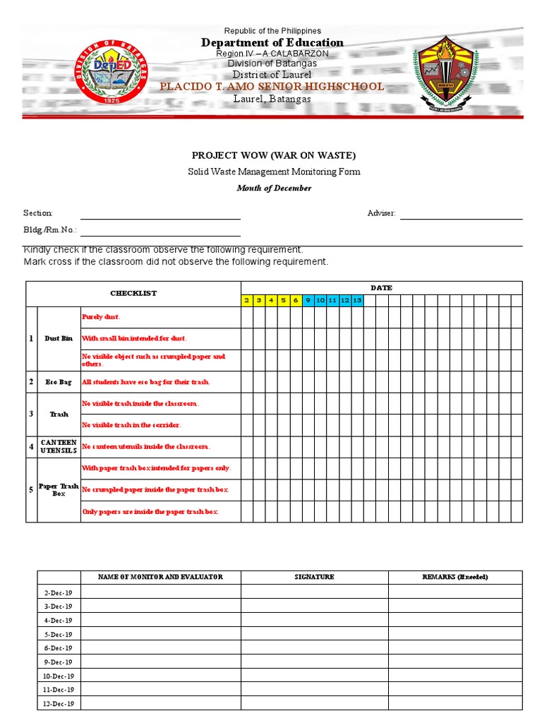 Solid Waste Checklist | PDF | Economy And The Environment | Pollution