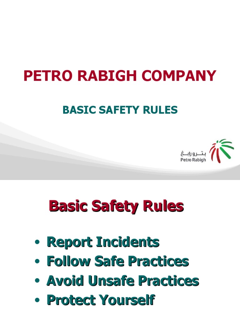 Petro Rabigh Basic Safety Rules | PDF | Occupational Safety And Health ...