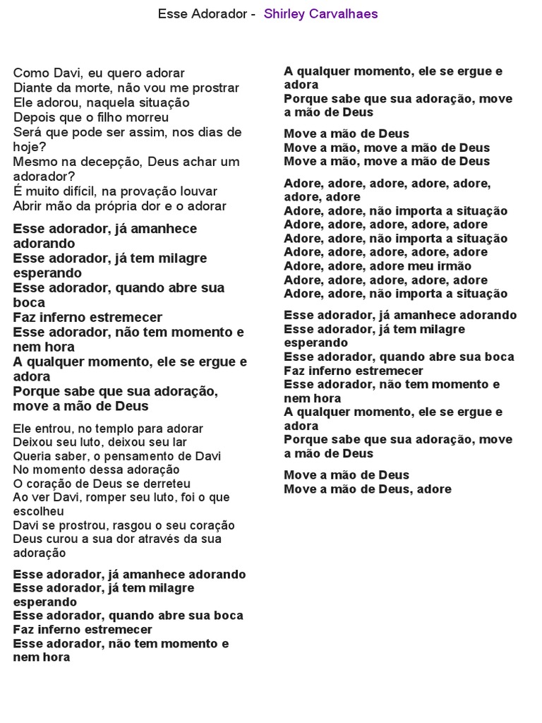 Esse Adorador - SHIRLEY CARVALHAES | PDF