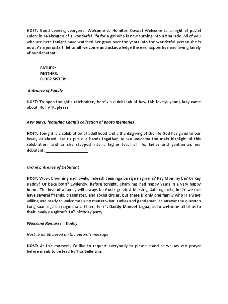 Debut Script Part 2 | PDF | Birthdays