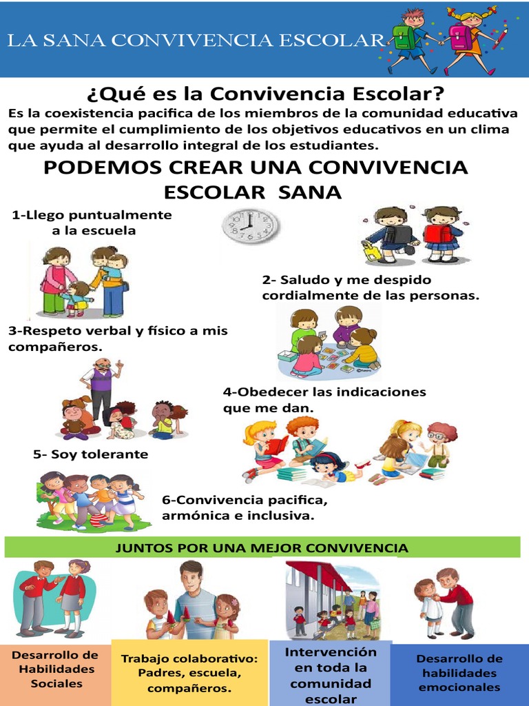 Infografia Convivencia Escolar Sana Pdf