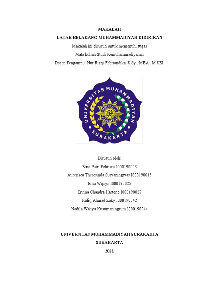 Latar Belakang Pendiri Muhammadiyah | PDF | Karier & Perkembangan | Ilmu Sosial