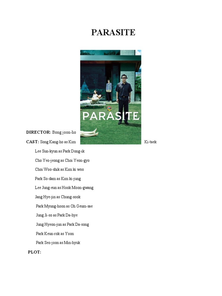 Parasite: DIRECTOR: Bong Joon-Ho Cast | PDF